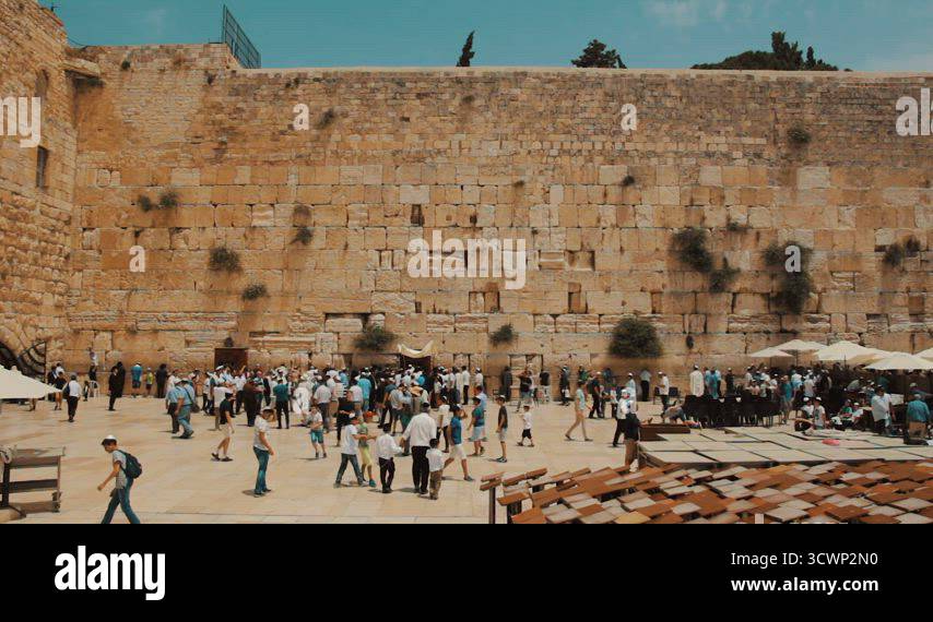 Jewish prayers at the Western wall in the old city of Jerusalem Israel ...