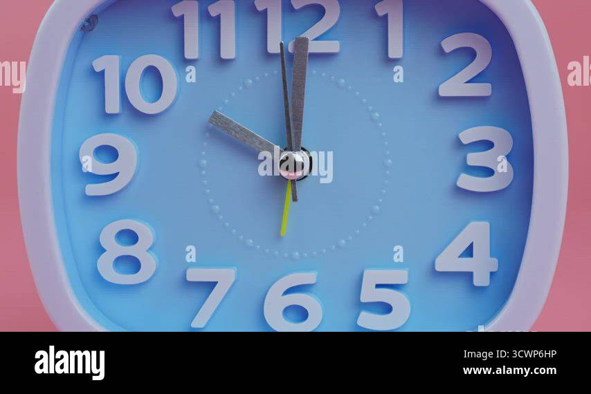 Blue Alarm clock shows time 10 o'clock Stock Video Footage - Alamy