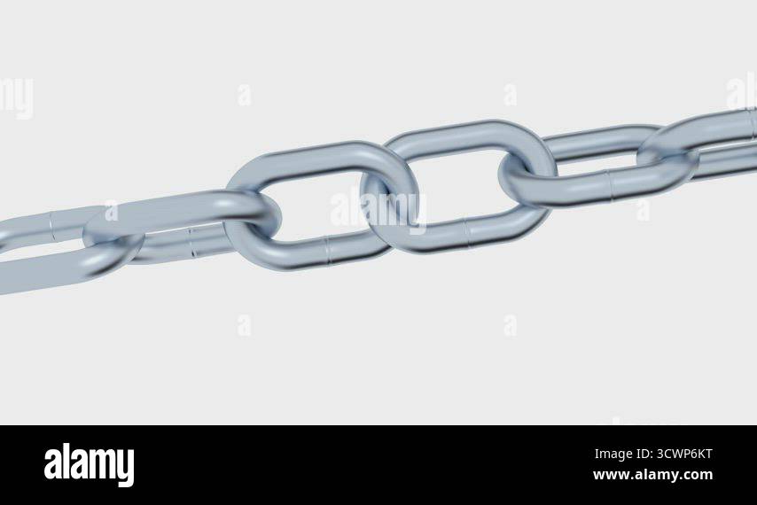 Left to Right Camera move on Metallic Chains with Four Red Links and ...