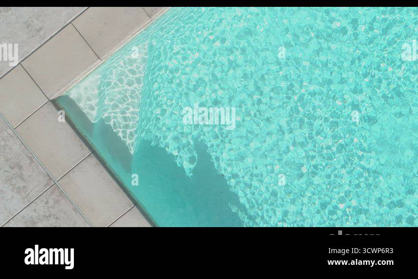 Overhead Aerial Abstract Step And Water of Swimming Pool with Shadow of ...