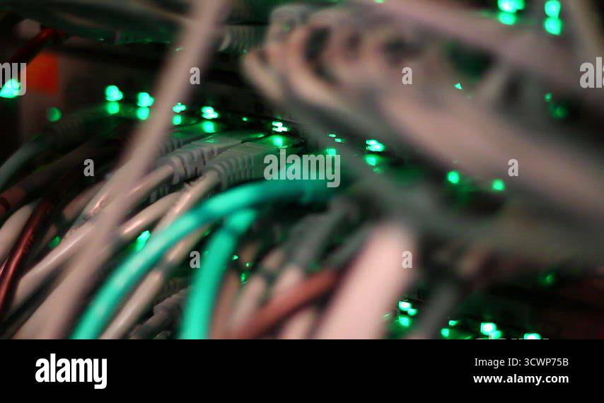Working Ethernet switches and blinking LED Stock Video Footage - Alamy