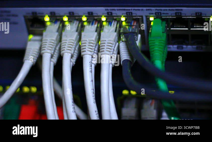 Working Ethernet server Stock Video Footage - Alamy