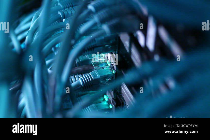 Working Ethernet switches and blinking LED Stock Video Footage - Alamy