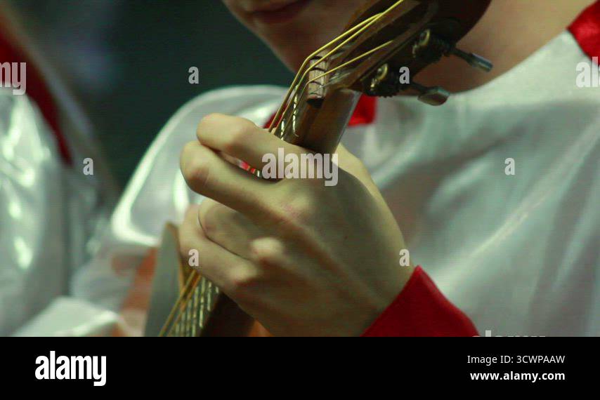 Playing the lute Stock Video Footage - Alamy