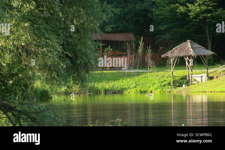 Recreational Area Along The River Stock Video Footage - Alamy