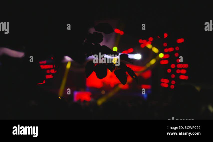 Abstract out of focus stage lights flashing randomly Stock Video ...