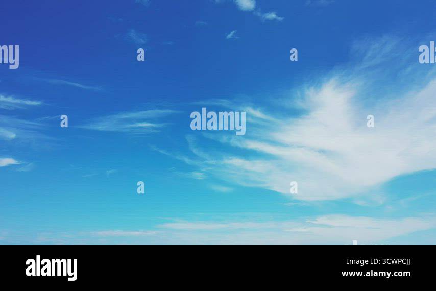 Cirrus clouds in deep blue azure summer sky in Maldives Stock Video ...