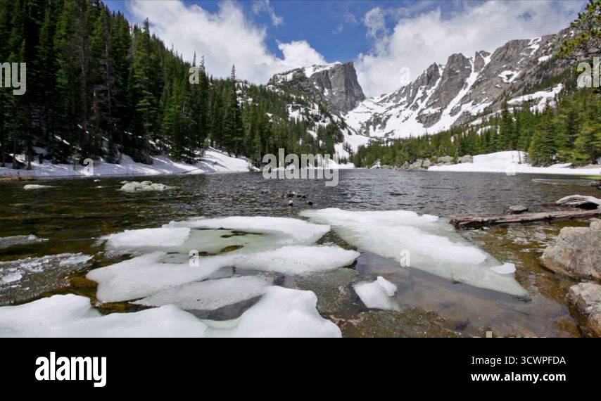 Dream Lake at the Rocky Mountain National Park, USA Stock Video Footage ...