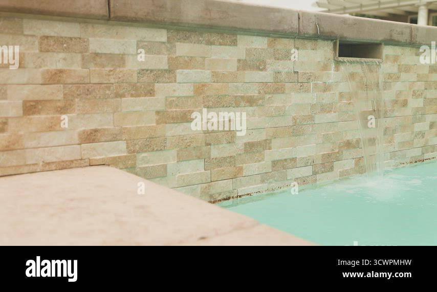 Full HD Pan Slow Motion of Swimming Pool Fountain Stock Video Footage ...