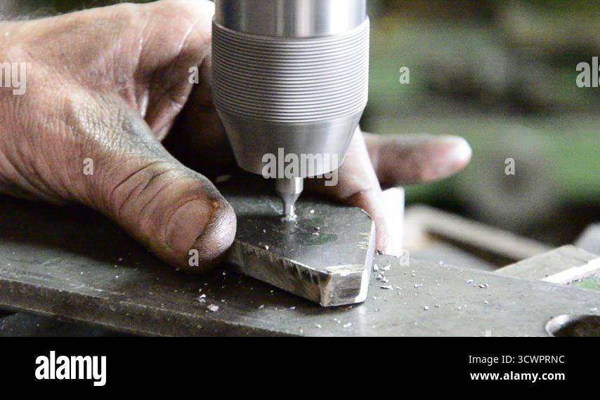 Drill machine closeup. Macro shot from slight high angle Stock Video ...