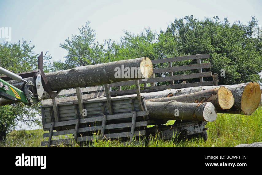 SKOPJEE, MACEDONIA - 26 DEC, 2016: llumber mill logging timber and ...