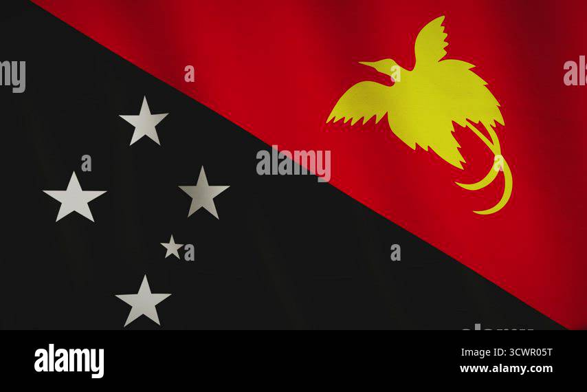 Papua New Guinea background flag waving in the wind. Guinean patriotic ...