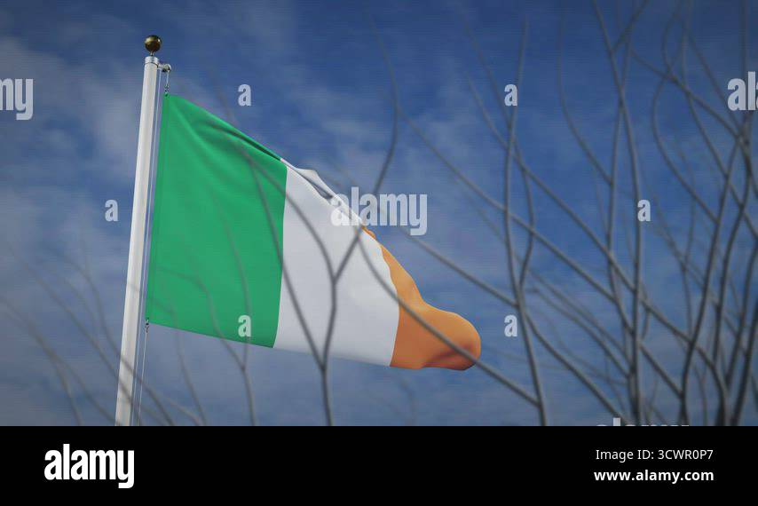 Ireland flying flag waving in Stock Videos & Footage - HD and 4K Video ...