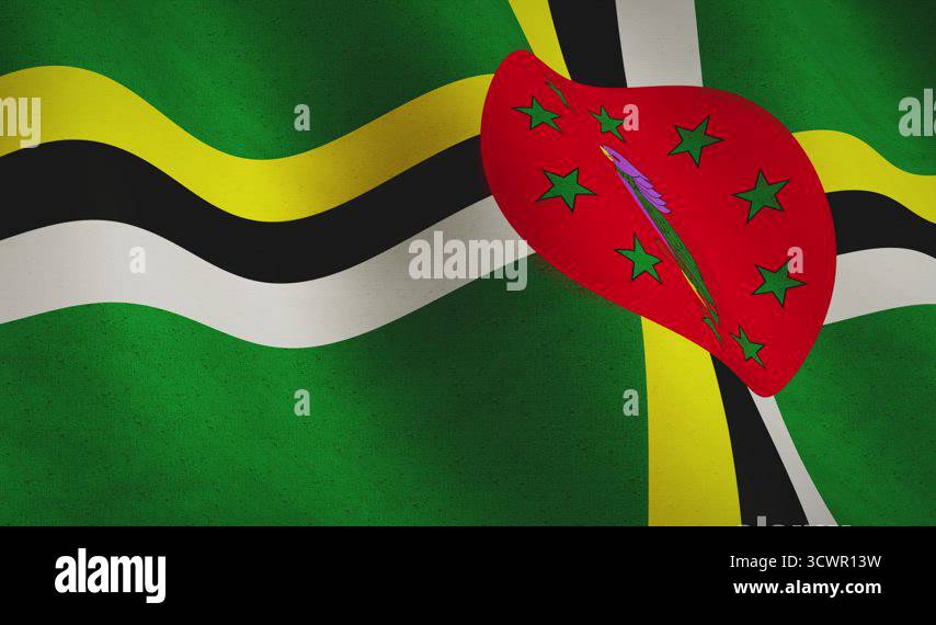 Dominica flag waving closeup shows democracy and government - seamless ...