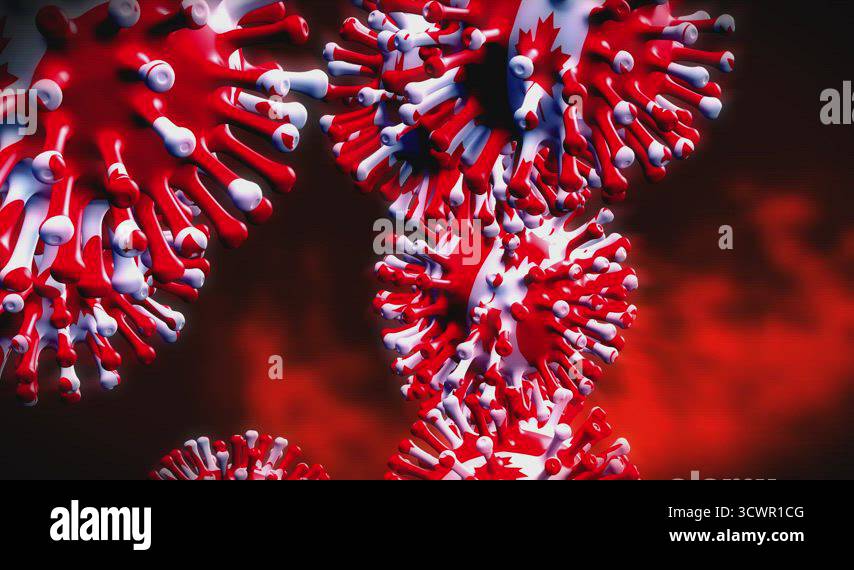 Coronavirus canada epidemic covid-19 cells lockdown - 3d animation ...