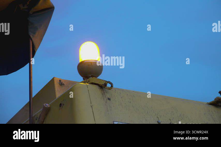 4k Amber Warning Signal Siren Light, Sony 4K shoot Stock Video Footage ...
