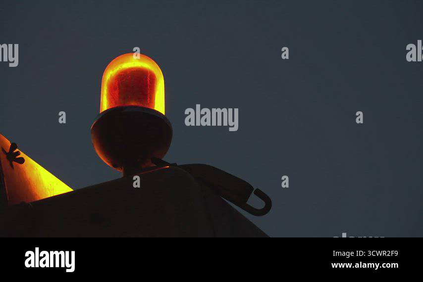 4k Amber Warning Signal Siren Light at dark, Sony 4K shoot Stock Video ...
