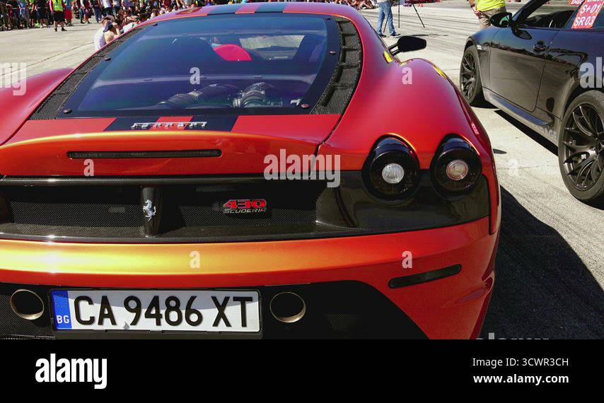 SOFIA, BULGARIA - circa SEPTEMBER, 2015: Ferrari car exterior and ...