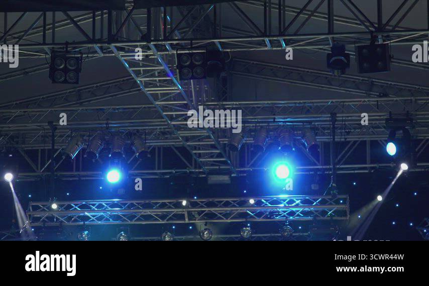 4k Stage lighting and reflector effect in the dark Stock Video Footage ...
