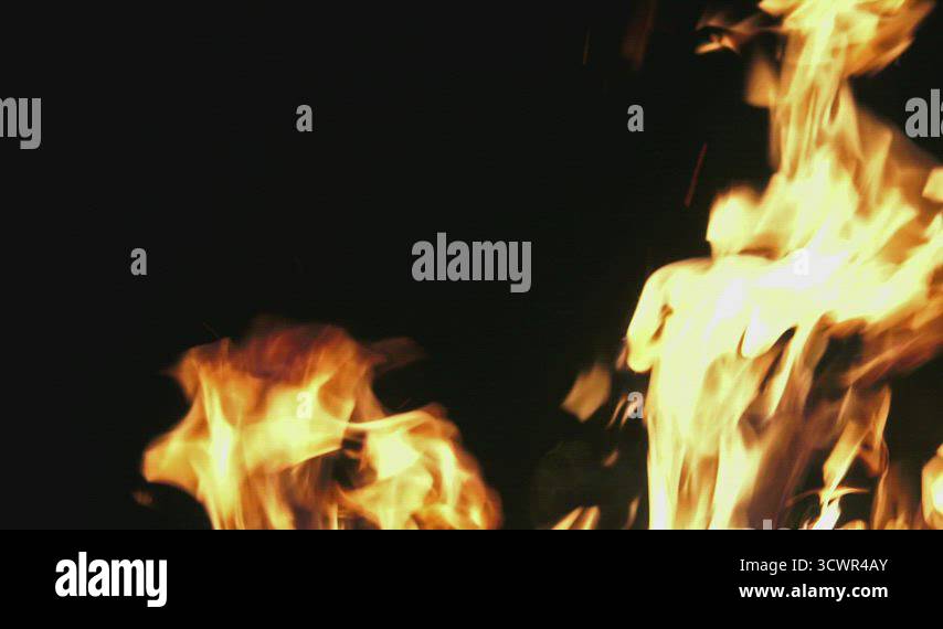 4k Red fire LOOP, Alpha channel from black background. UHD stock video ...