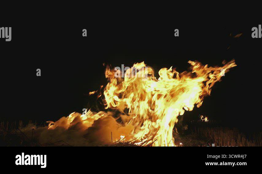 4k Red fire LOOP, Alpha channel from black background. UHD stock video ...