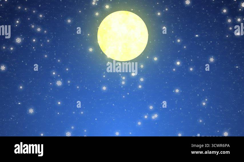 snow at night moon Stock Video Footage - Alamy