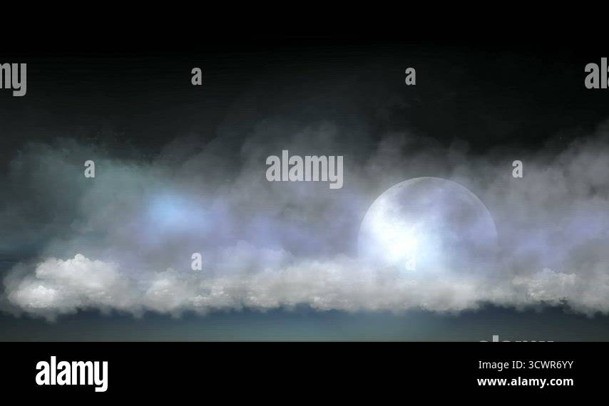 moon clouds background Stock Video Footage - Alamy