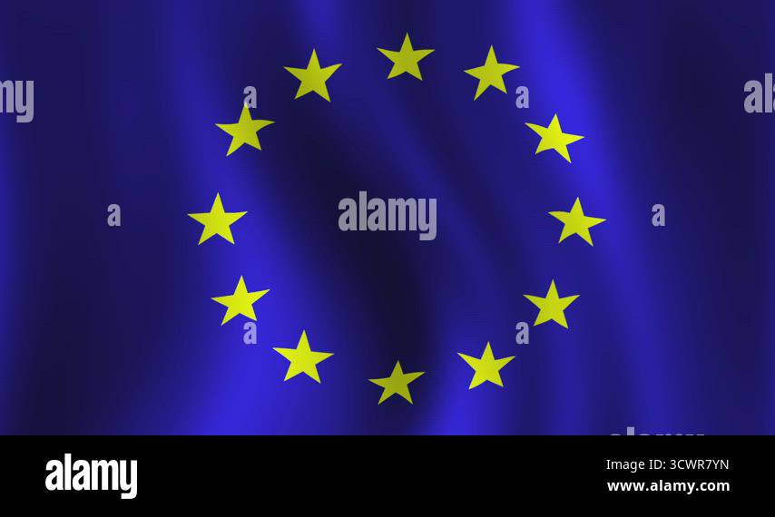 EU Flag - looping, waving, paning, A beautiful finish looping flag ...