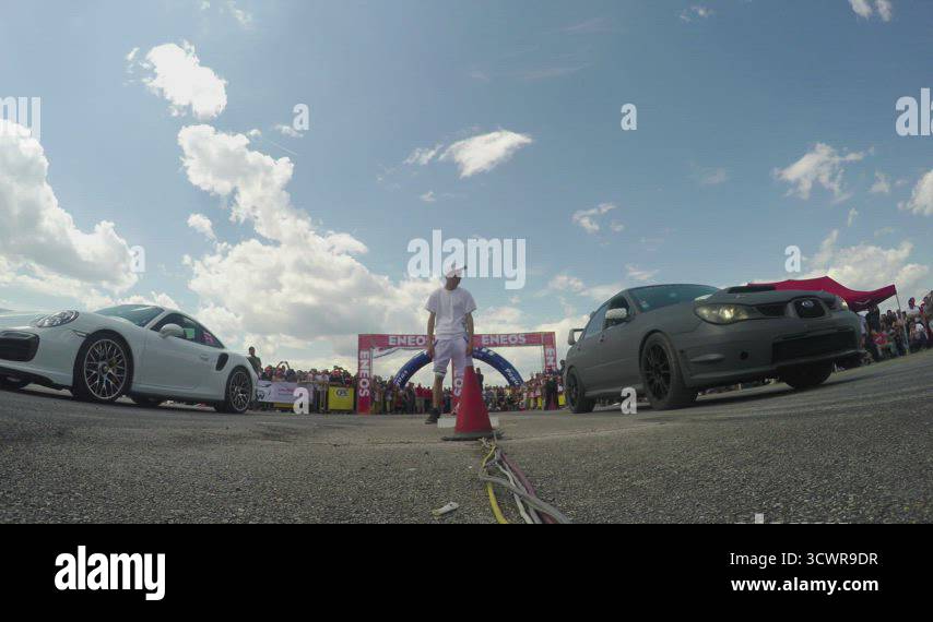 KONDOFREY, BULGARIA - CIRCA APRIL 2015: 4K motorsports, drag race ...