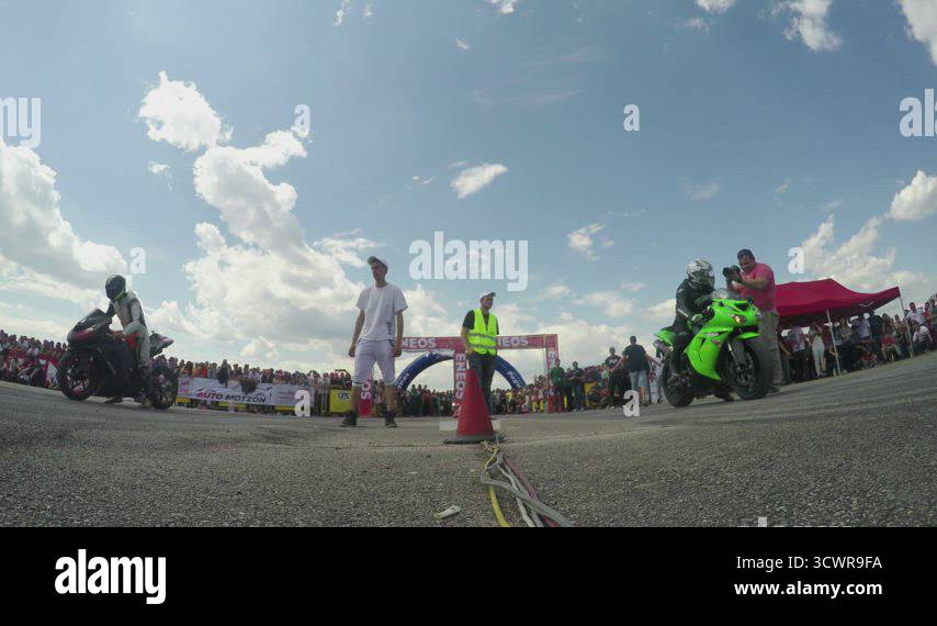 KONDOFREY, BULGARIA - CIRCA APRIL 2015: 4K motorsports, drag race ...