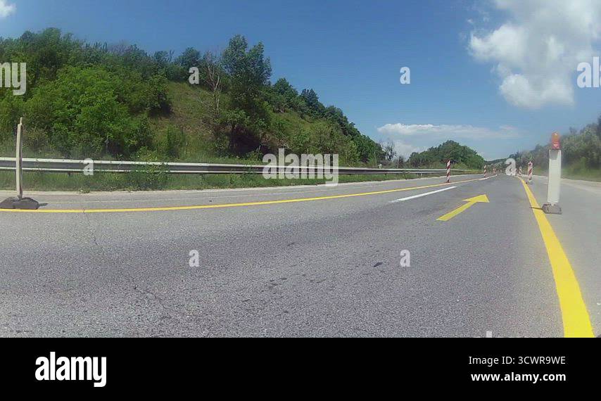 Driving a Car on a Country Road timelapse - POV - Point of view frontn ...