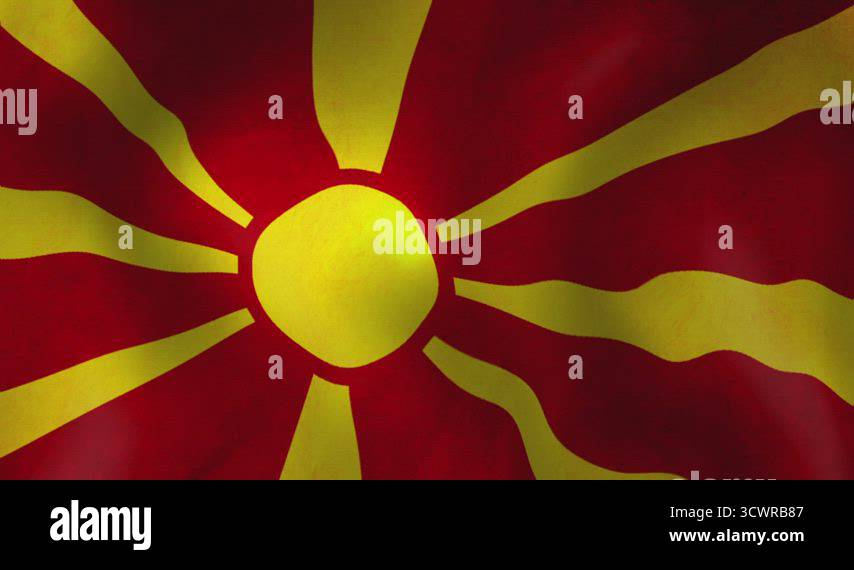 Macedonian Flag - looping, waving, paning, A beautiful finish looping ...