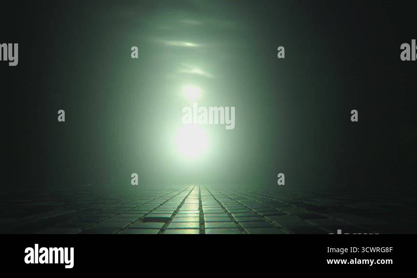 Underwater dark pool tiles with light reflector, loop background Stock ...