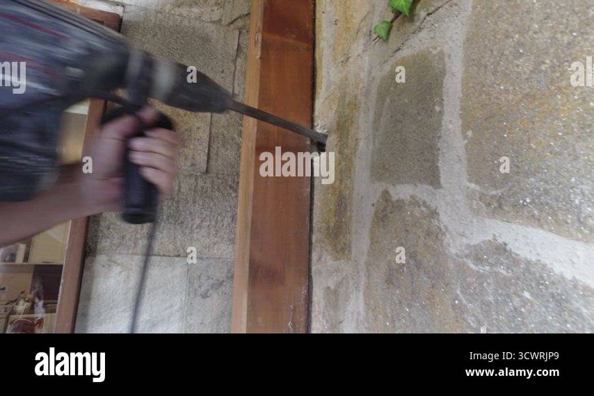 BANSKO, BULGARIA - circa NOE, 2016: Worker pov on building construction ...