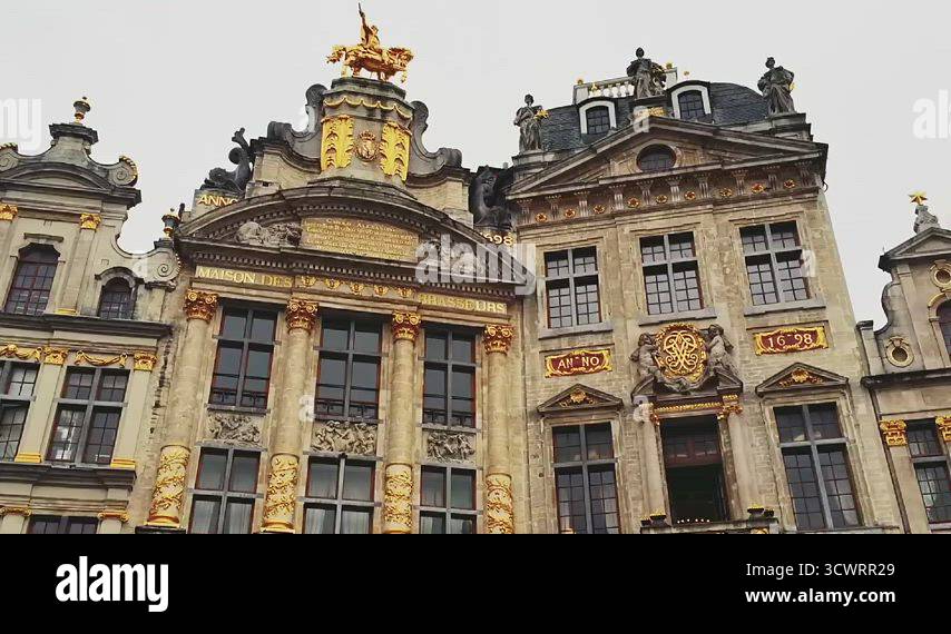 Streets of Brussels, the capital city of Belgium, european architecture ...