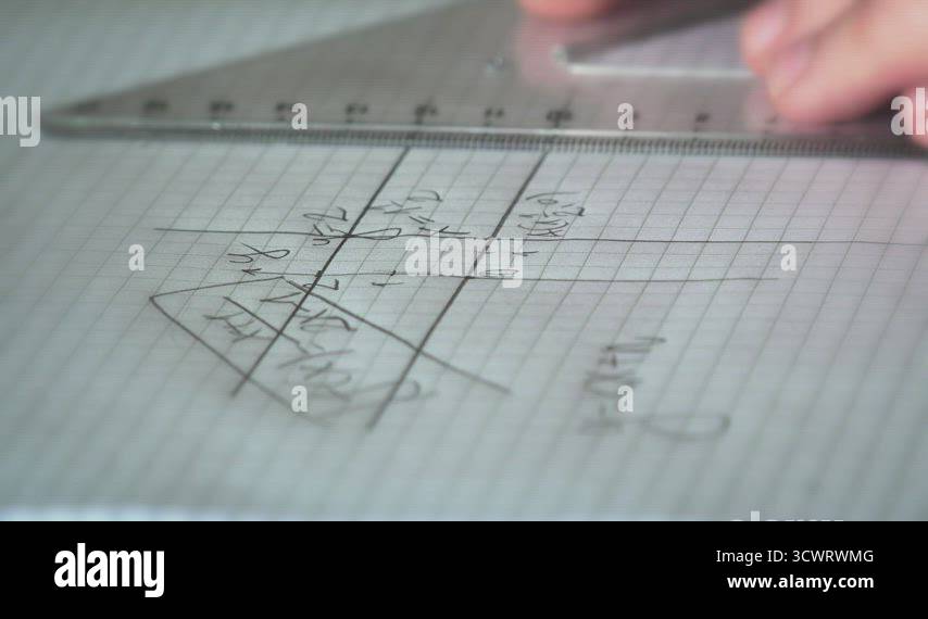 Mathematic Geometry Homework Graph Construction Stock Video Footage - Alamy