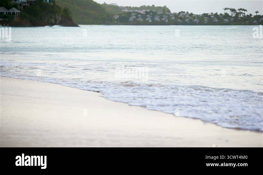 Amazing beautiful sunset on an exotic caribbean beach Stock Video ...