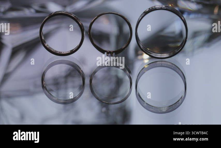 Wedding rings. Pair of marriage symbols. Love of bride and groom ...