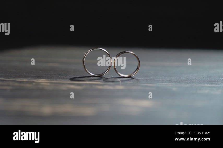 Wedding rings. Pair of marriage symbols. Love of bride and groom ...