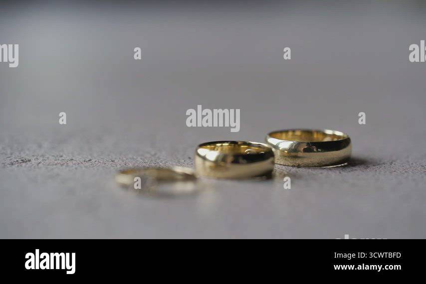 Wedding rings. Pair of marriage symbols. Love of bride and groom ...