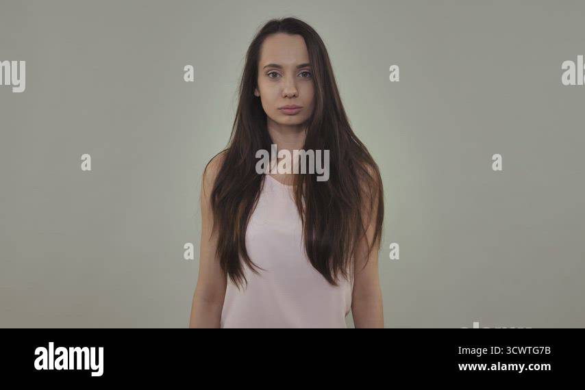 Portrait attractive woman showing positive emotion Stock Video Footage ...