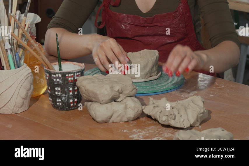 Woman working ceramics pottery workshop Stock Videos & Footage - HD and ...