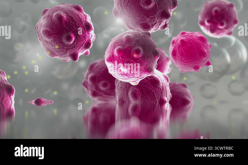 Animation Of A Damaged And Disintegrating Cancer Cell in frozen ...