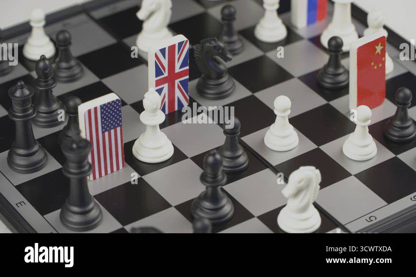 chessboard with flags of countries Stock Video Footage - Alamy