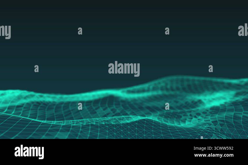 Digital blue color particles and light with bokeh flowing, Cyberspace ...
