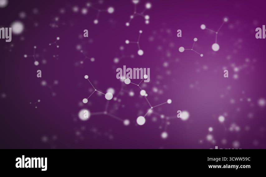 Abstract depth of field multicolor particles atom fly. Dots and lines ...