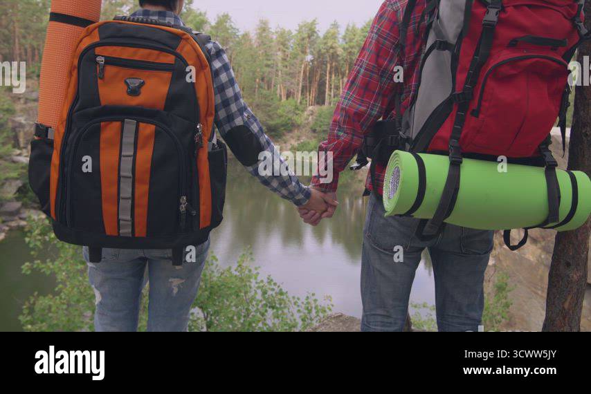 Backpacking people without face Stock Video Footage - Alamy