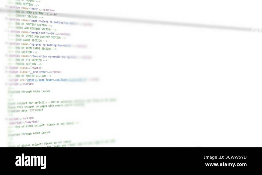 Html, Programming, Scrolling Text On The Monitor Screen Stock Video ...