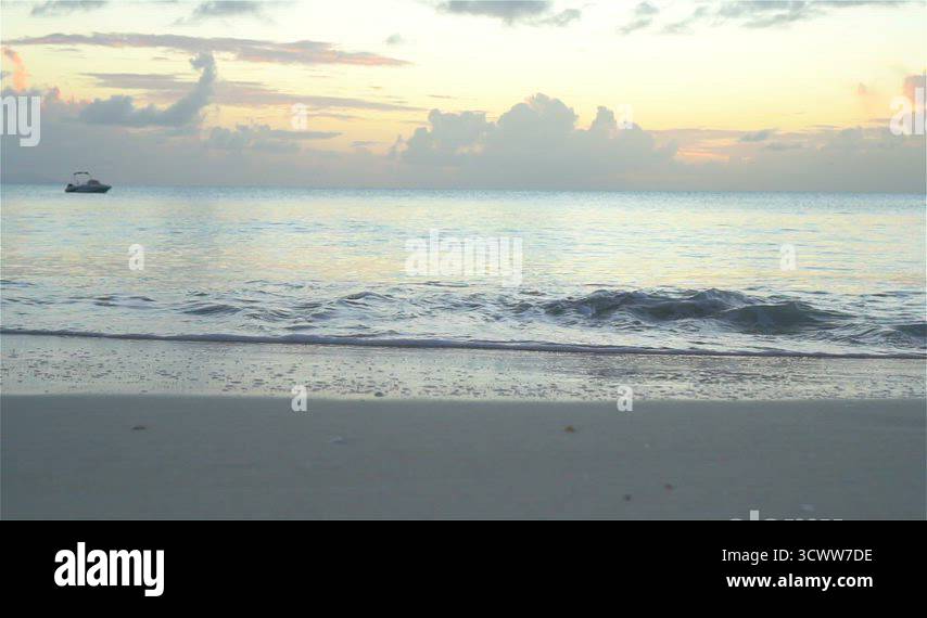 Amazing beautiful sunset on an exotic caribbean beach Stock Video ...