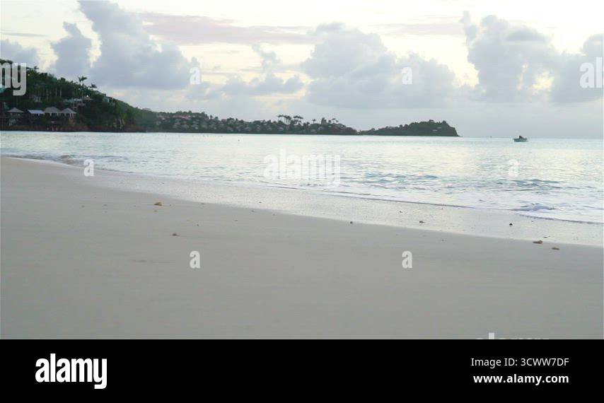 Amazing beautiful sunset on an exotic caribbean beach Stock Video ...